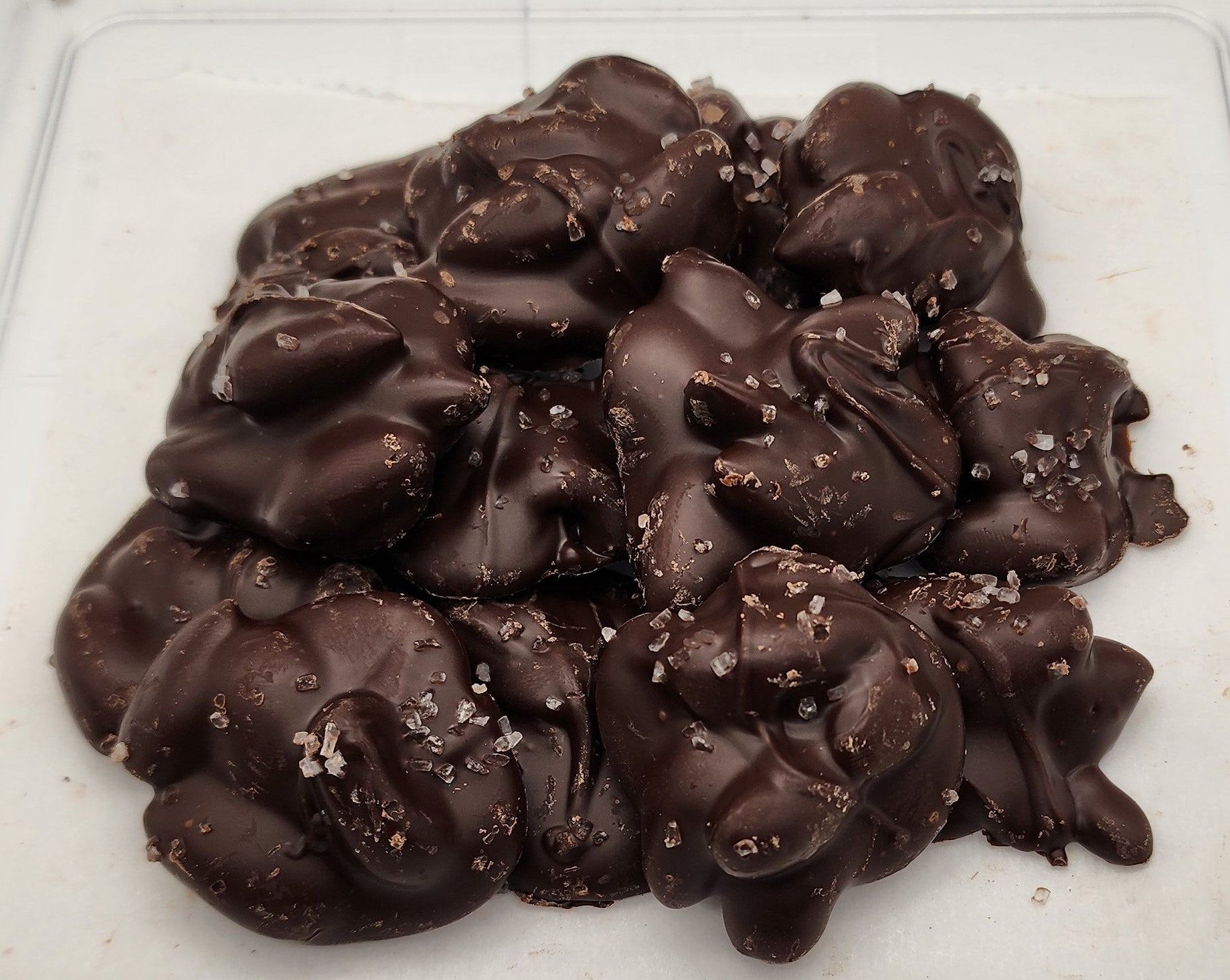 Almond Sea Salt Cluster Dark Chocolate (GF) | Jenny's Sweets and More ...